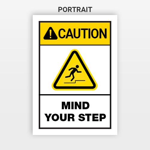 Caution! Mind Your Step - Safety Sticker