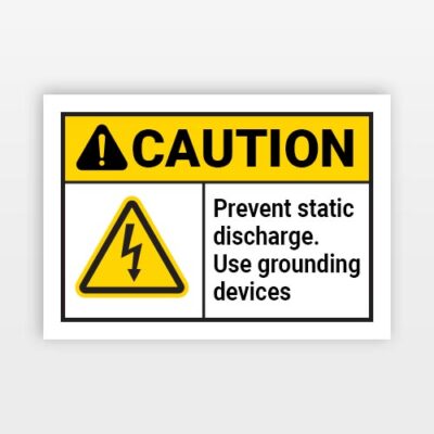 Caution! Prevent static discharge - Safety Sticker
