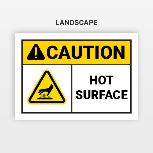 Caution! Hot Surface - Safety Sticker Caution Sticker